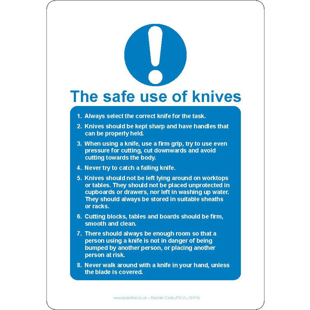 The Safe Use Of Knives Sign – JPS Online Ltd