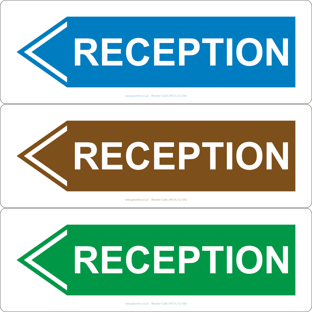 Reception (Left Arrow) Sign – JPS Online Ltd