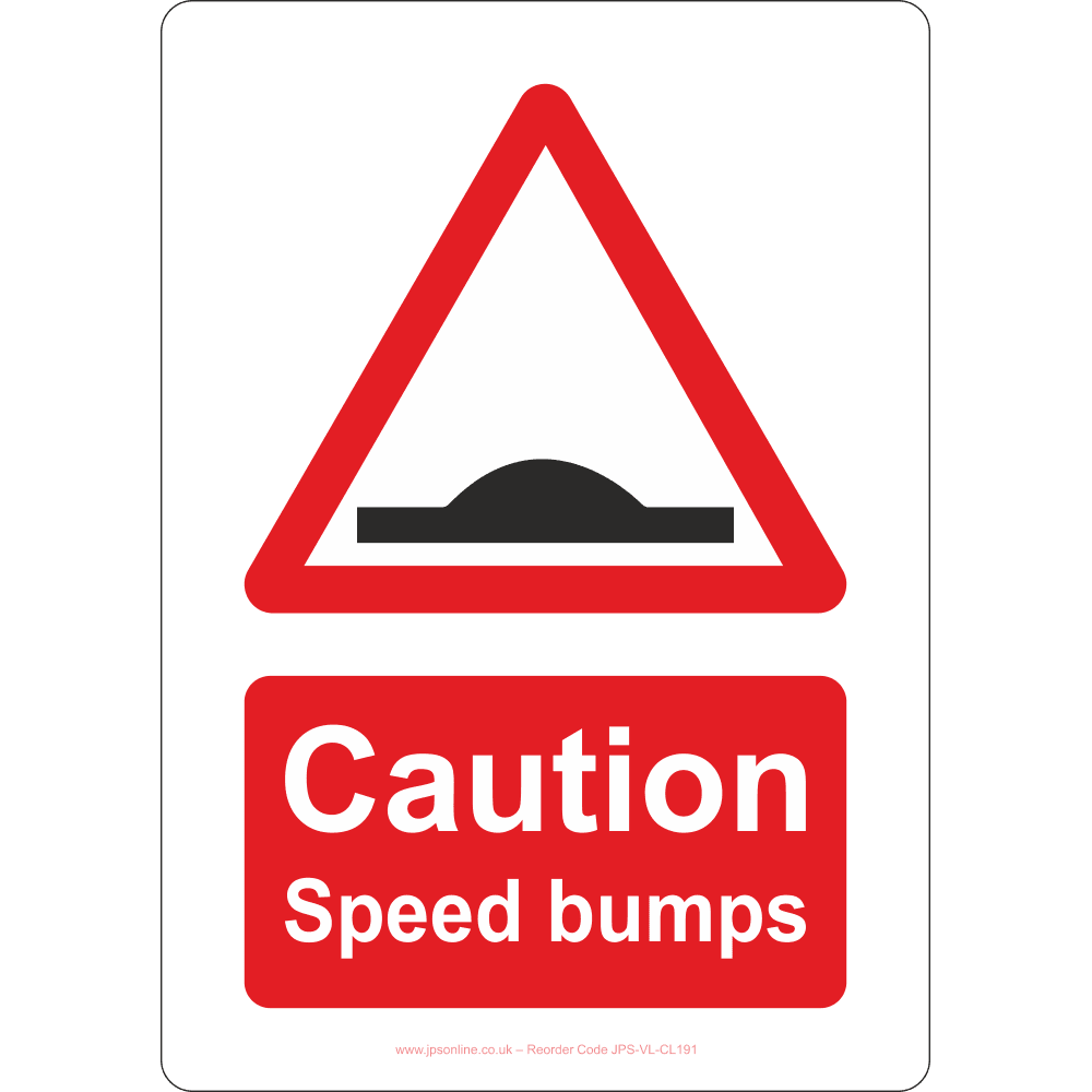 Speed Hump Sign 18" X 24", EG Reflective, "Caution Speed Bumps Ahead"