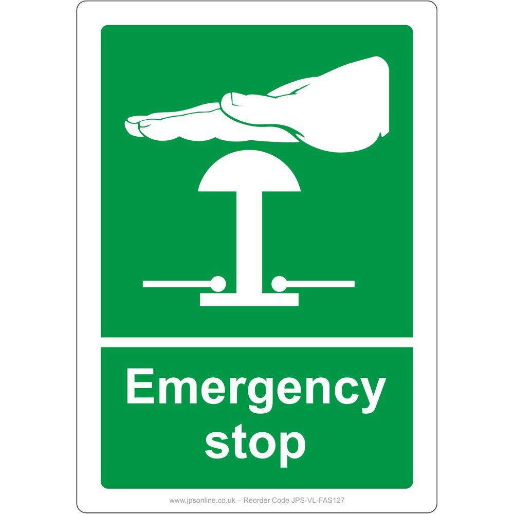 Emergency Stop (Green) Sign – JPS Online Ltd