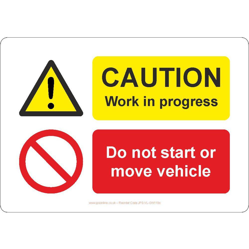 Work In Progress Sign Danger Work In Progress On Equipment From Safety
